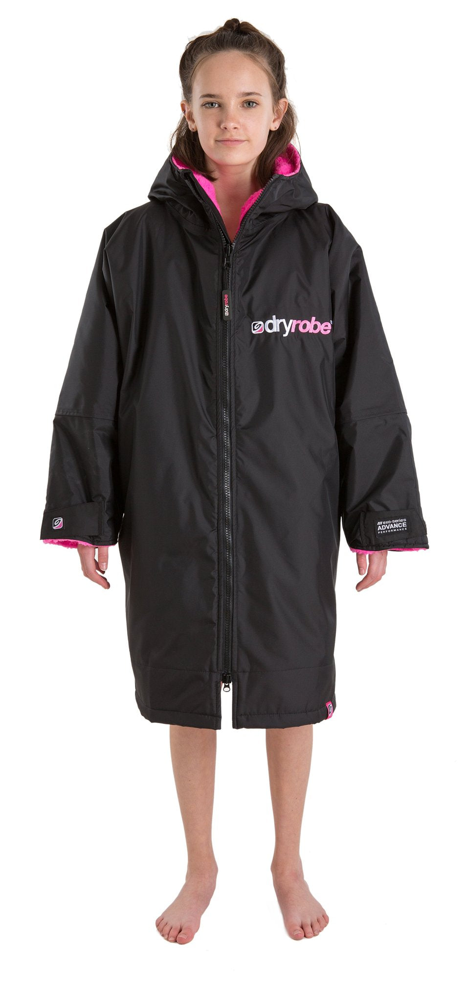 Kids Dryrobe Long Sleeve Changing Robe - Black/ Pink – Brighton Watersports